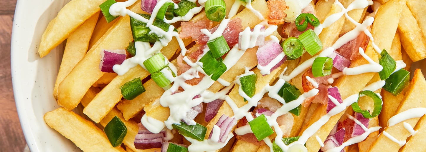 Crispy Loaded Straight Cut Fries Recipe | Cavendish Farms