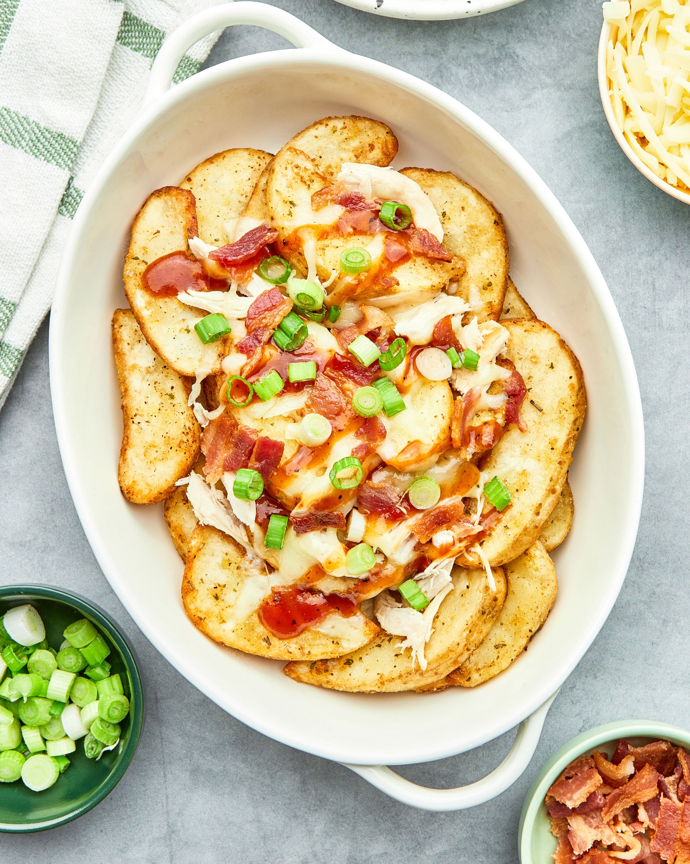 BBQ Chicken and Bacon Loaded Garlic & Rosemary Wedges | Cavendish Farms