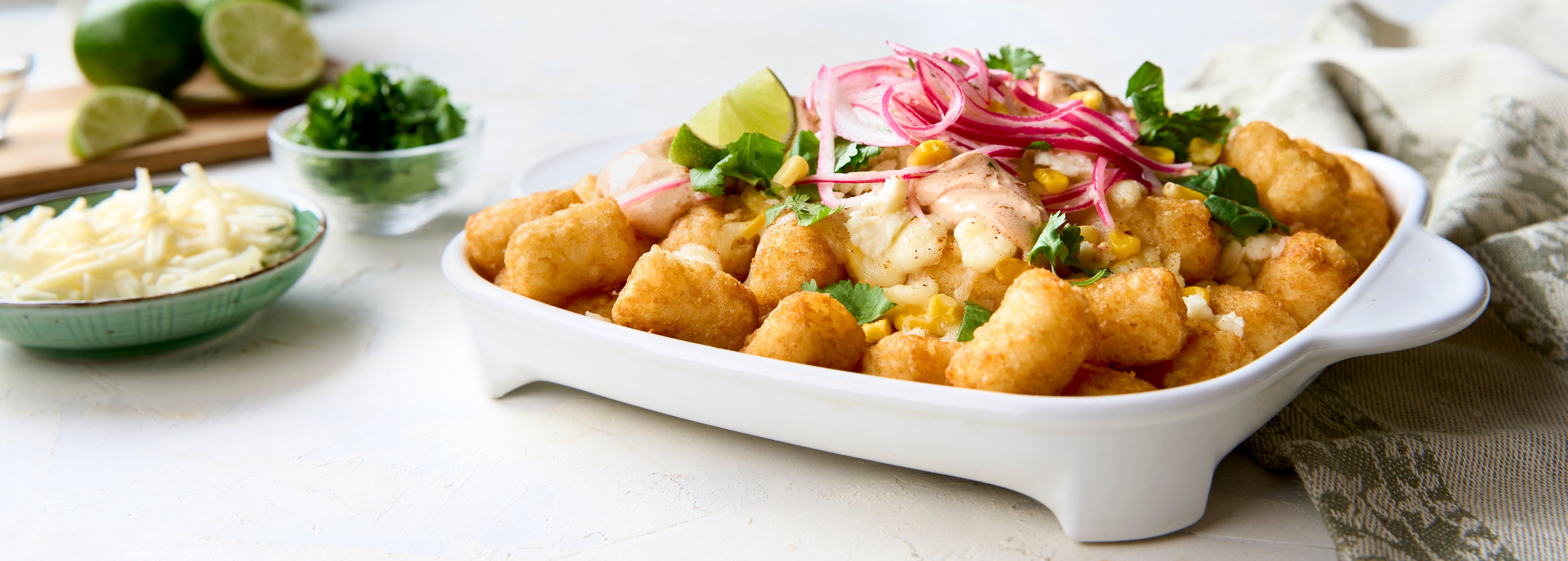 Easy Loaded Mexican Elote Potato Tots | Cavendish Farms