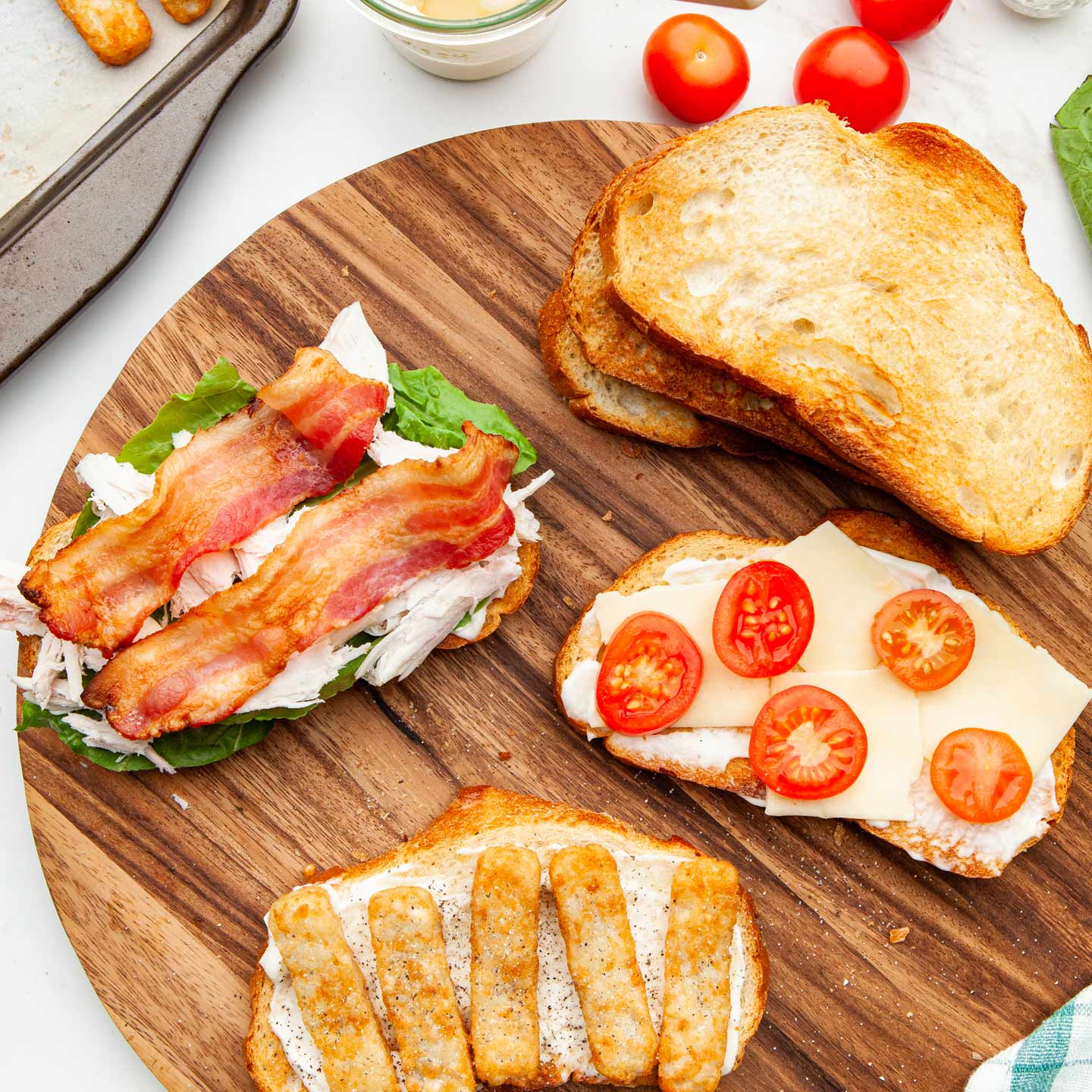 Chicken Club Sandwich & Hash Brown Recipe | Cavendish Farms