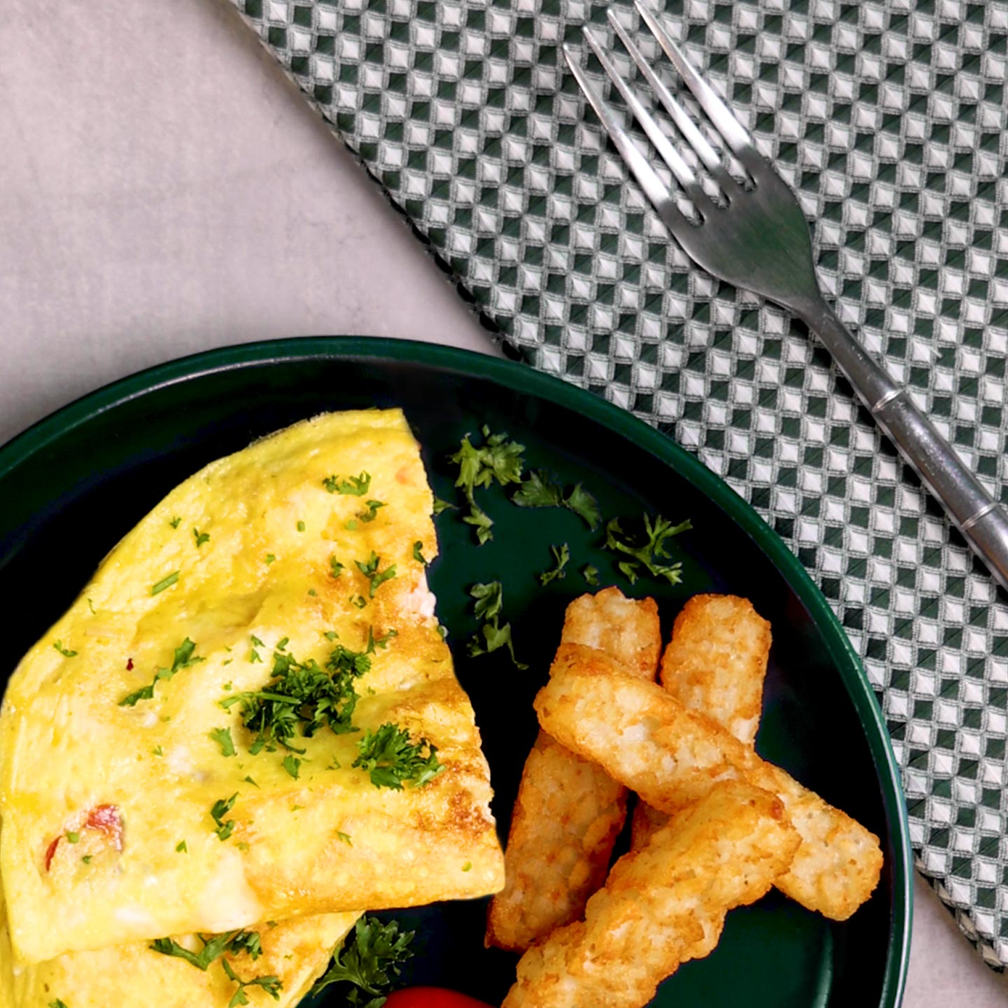 Hash Brown Omlet With