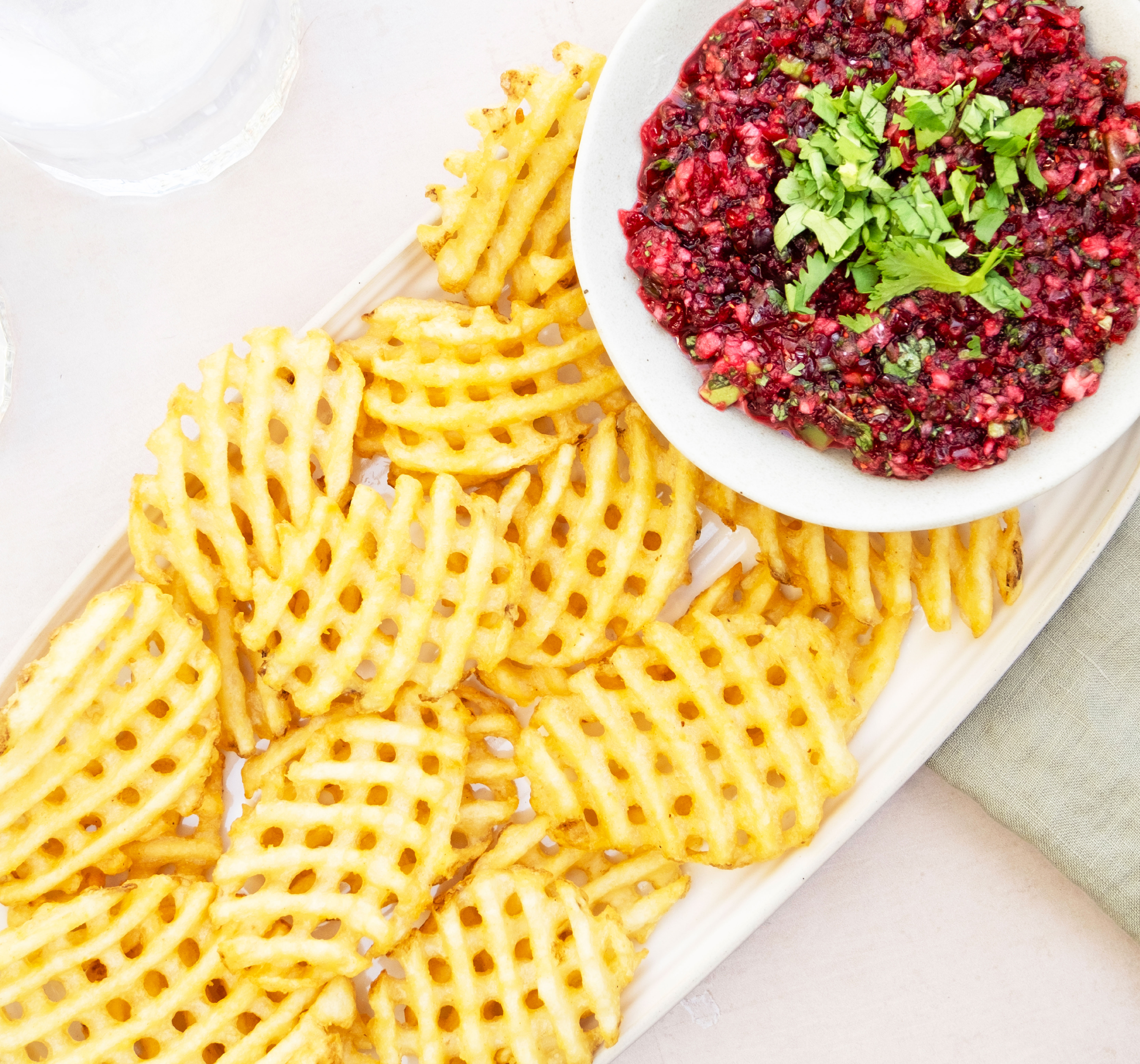 Holiday Cranberry Salsa with Waffle Fries | Cavendish Farms
