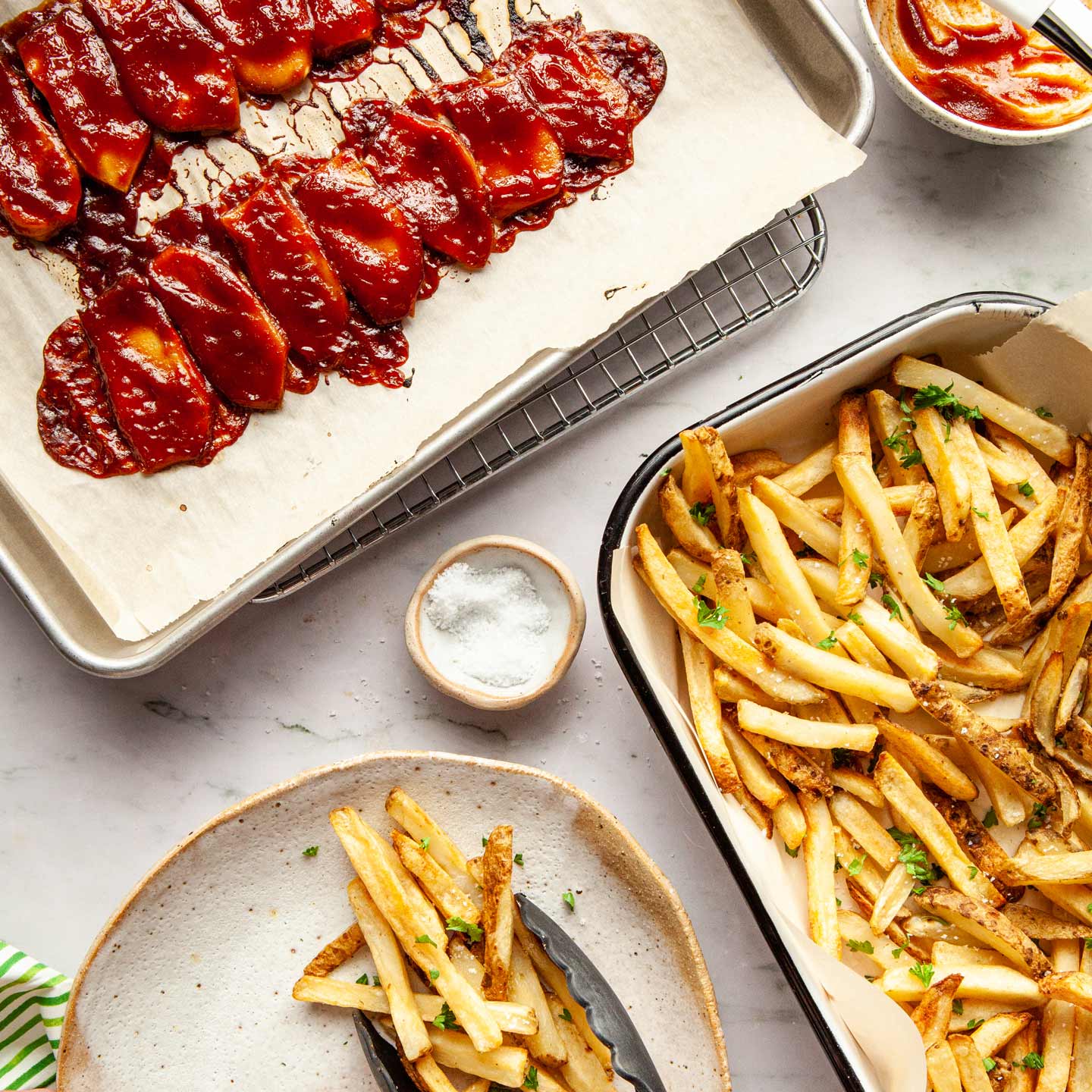 Meatless Mushroom Ribs with Straight Fries | Cavendish Farms