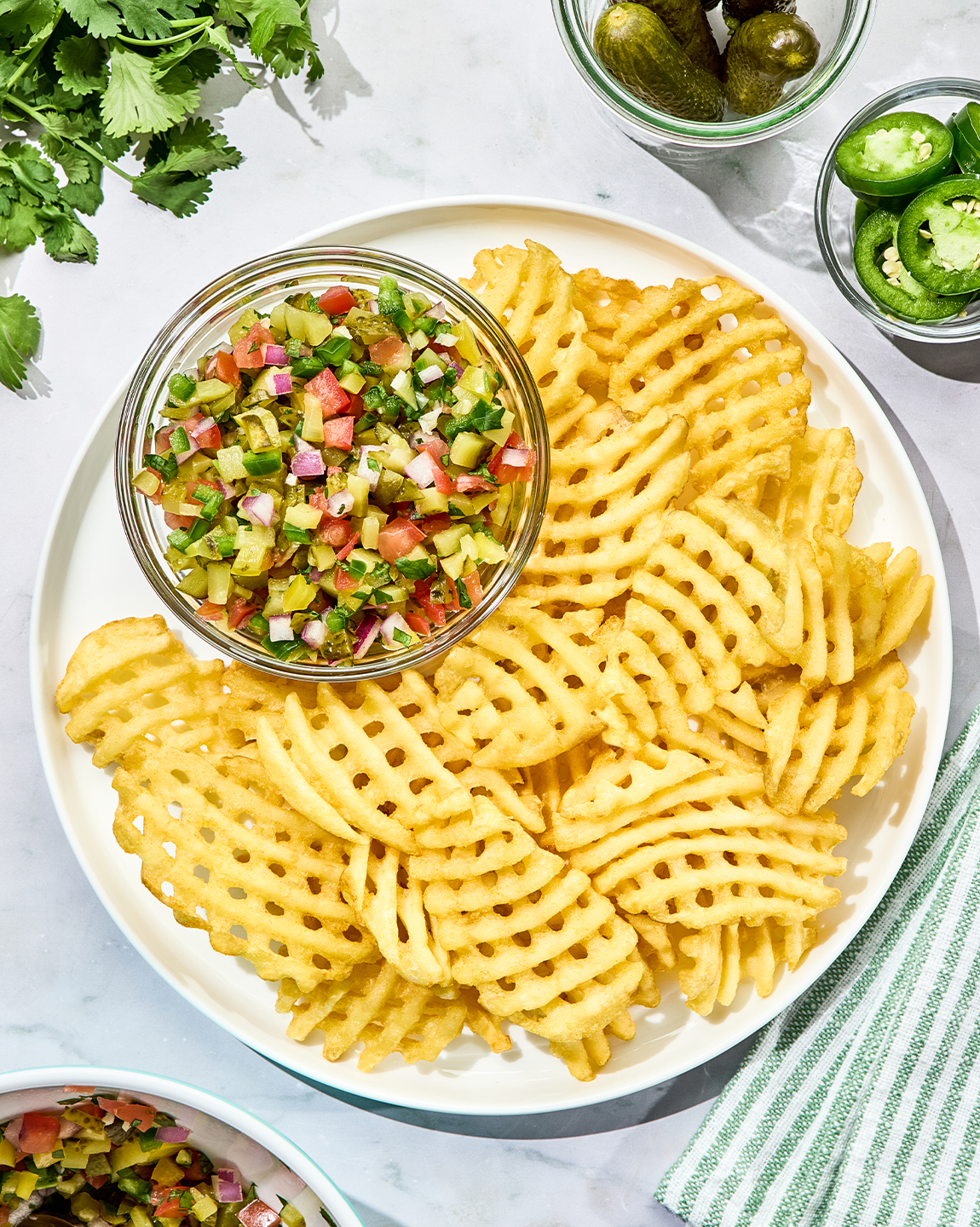Easy Pickle de Gallo with Waffle Fries | Cavendish Farms