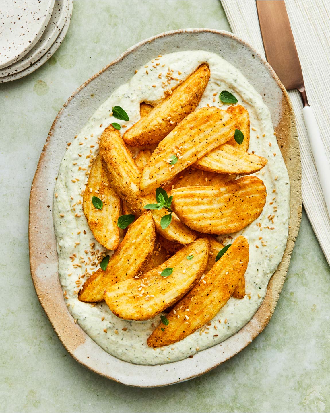 Whipped Feta Dip with Kettle wedges Recipe | Cavendish Farms